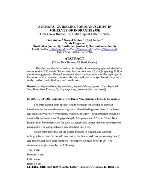 Jsi Template Pdf Paragraph Times New Roman
