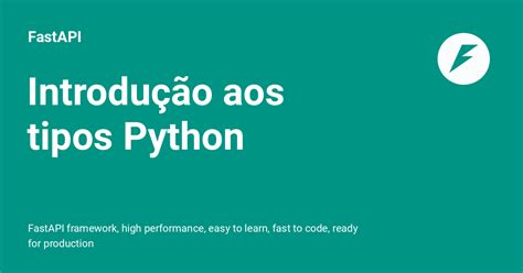 introdução aos tipos python fastapi
