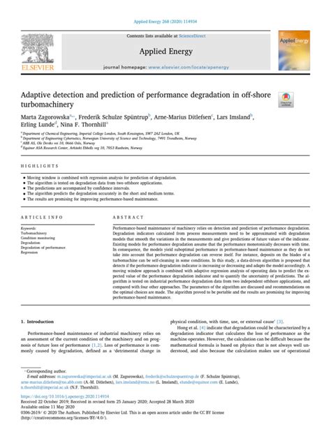 2021 Marta Zagorowska Turbomachinery Condition Monitoring Degradation Degradation Of