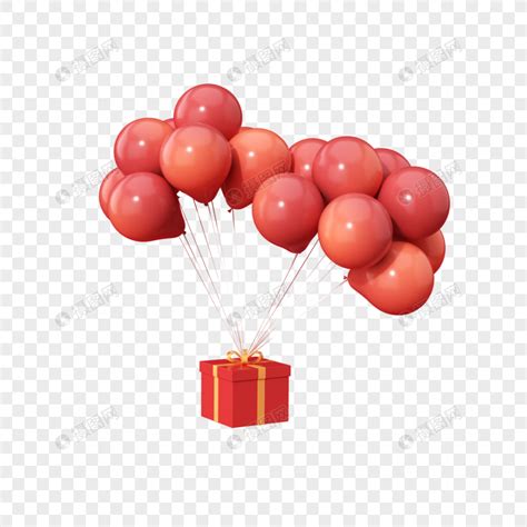 C4d 플로팅 풍선 선물 상자 Png 일러스트 무료 다운로드 Lovepik