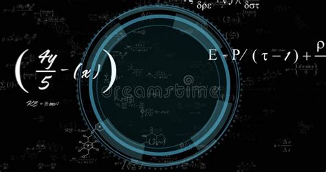 Mathematical Equations And Scientific Formulas Animation Over Circular