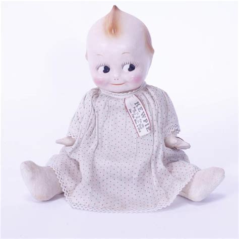 Lot Rose Oneill Composition And Cloth Kewpie Doll With Cloth Tag In
