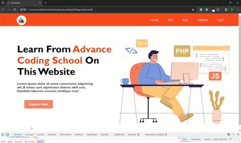 Designing A Professional Landing Page Using Html Css And Javascript