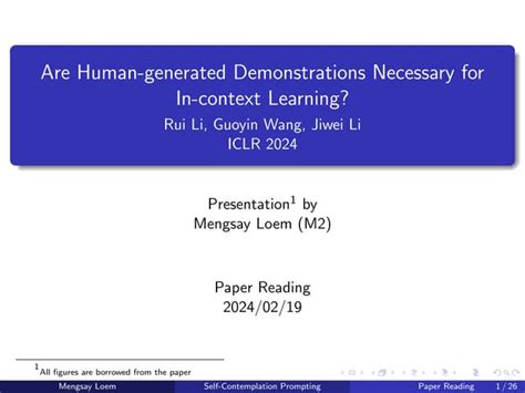 Are Human Generated Demonstrations Necessary For In Context Learning Ppt