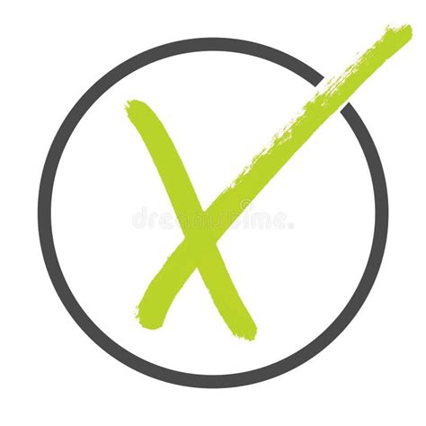 Survey Or Voting Checkbox With Green X In Circle Stock Illustration Illustration Of Accept