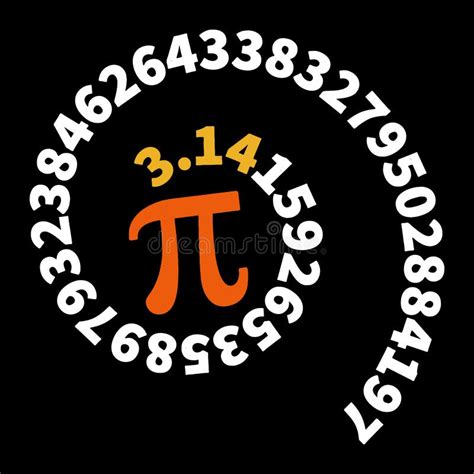 Pi Spiral With 314 Digits Vector Mathematics Illustration Math