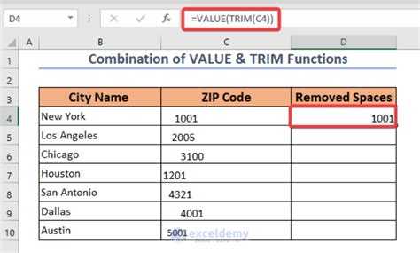 how to remove leading spaces in excel 4 easy methods