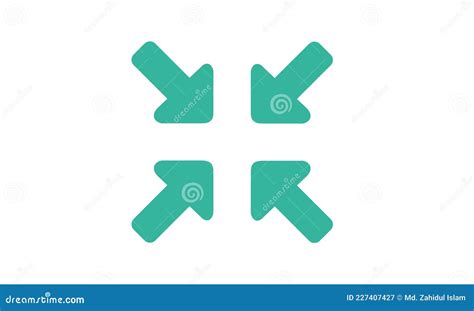 Exit Full Screen Arrows Vector Icon On White Background Flat Vector Exit Full Screen Arrows