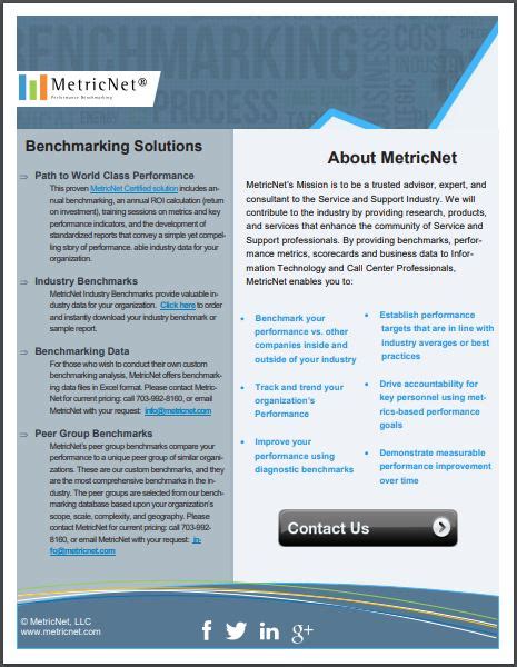 Fusion 2018 Metricnet Performance Benchmarking And Consulting