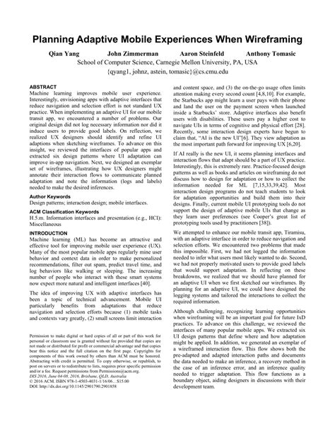 Pdf Planning Adaptive Mobile Experiences When Wireframing