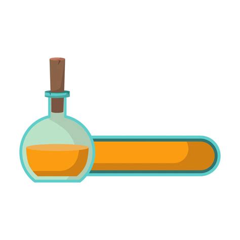 Game Icon Of Bottle With Poison Or Elixir And Status Indicator Gui Bar Element For Game Design