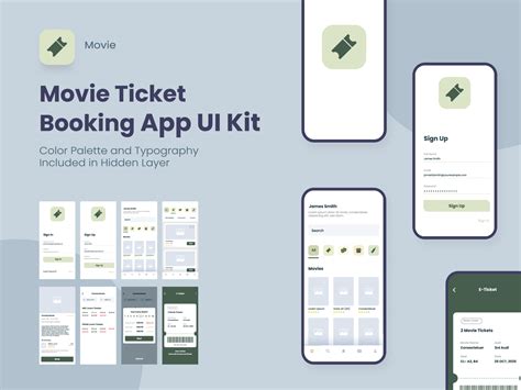 Movie Ticket Booking App Ui Kit Including Account Sign In Sign Up Booking And Service Type