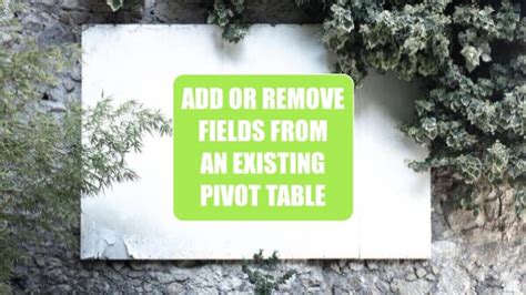 Add Or Remove Fields From An Existing Pivot Table Excel Tips