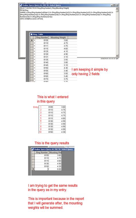 Issue With Ms Access 2000 Repeating Display Of Same Field In Query