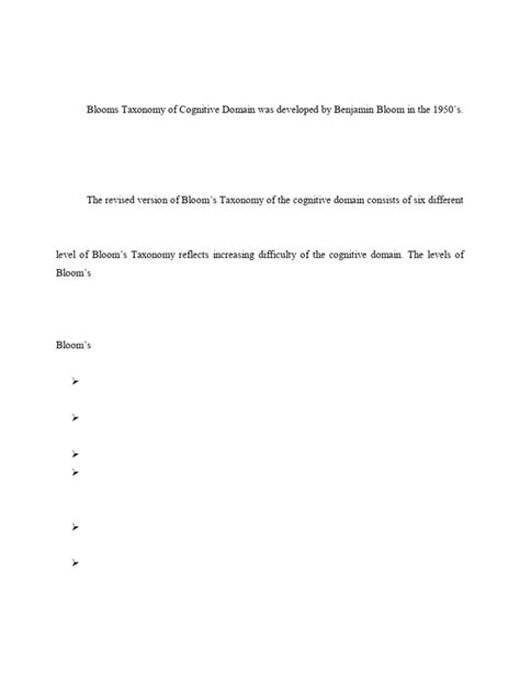 Implementation Of Blooms Taxonomy 652 Pdf Thought Cognition