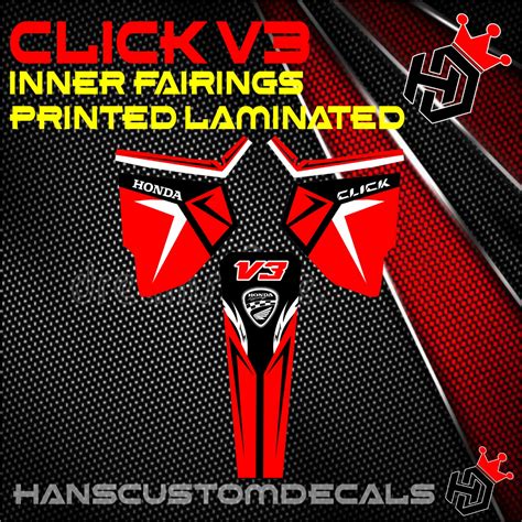 honda click version 3 inner fairings sticker printed laminated shopee