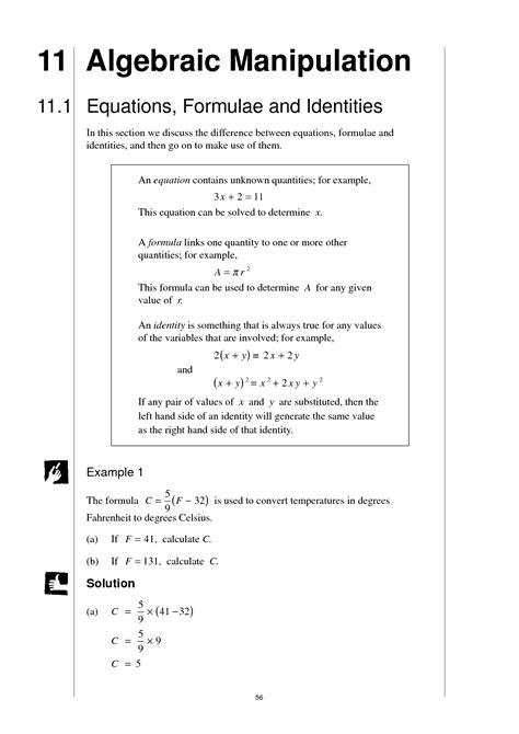 Algebraic Manipulation Worksheet For 6th 7th Grade Lesson Planet