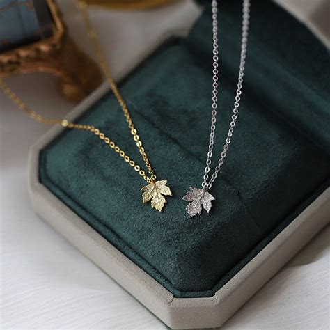 Gold Maple Leaf Necklace Maple Leaf Pendant Canadian Ts Etsy