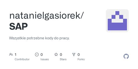 GitHub Natanielgasiorek SAP Wszystkie Potrzebne Kody Do Pracy