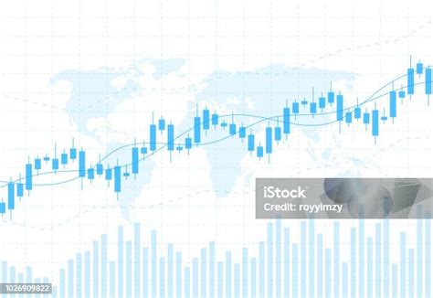 사업 배경 디자인에 무역 하는 주식 시장 투자의 캔 들 스틱 그래프 차트 낙관적인 포인트 그래프의 추세입니다 벡터 일러스트 레이