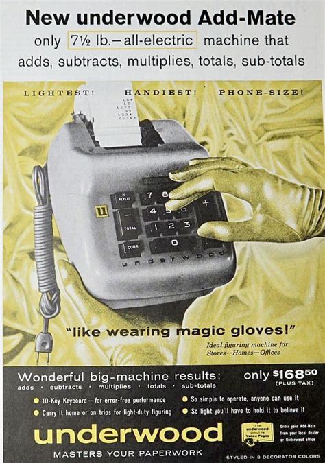 1958 “features And Benefits” Adding Machine Ad Swipefile