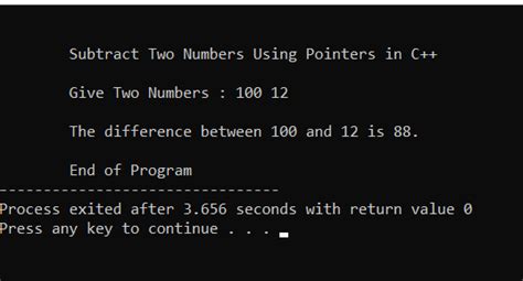 Subtract Two Numbers Using Pointers In C Free Computer Programming Source Codes To All