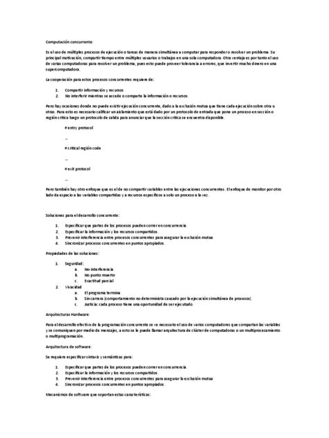 Paradigma De Computación Distribuido Concurrente Pdf Computación