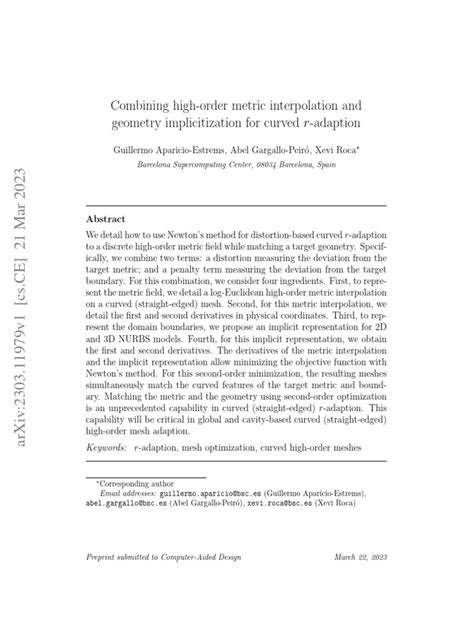 Combining High Order Metric Interpolation And Geometry Implicitization