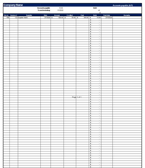Accounts Payable Template
