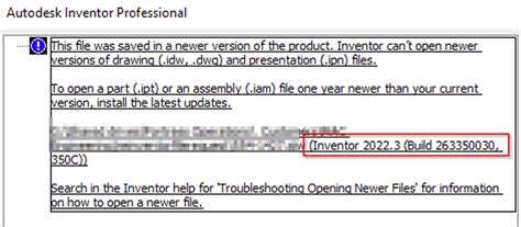 this file was saved in a newer version of the product when opening