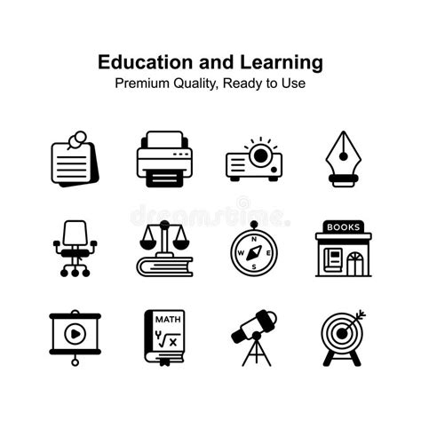 Try This Premium Education And Learning Icons In Trendy Design Style Stock Vector Illustration
