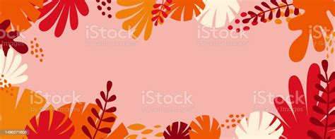 텍스트에 대한 복사 공간이 있는 벡터 수평 추상 배경 식물과 나뭇잎이 있는 추상 표지 헤더 밝고 생생한 배너 포스터 그래픽 디자인 템플릿 히피족과 그루비한 여름 포스터 0