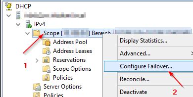 Windows DHCP Server Failover Setup Hot Standby