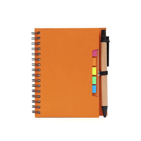 Eco Friendly Spiral Pocket Notebook With Sticky Notes And Pen Holder Pristine Ts Best