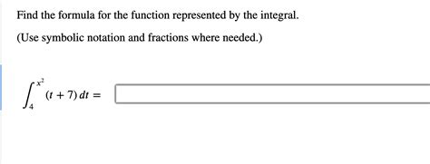 Solved Find The Formula For The Function Represented By The