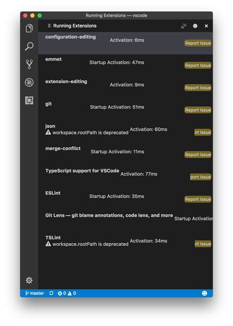 layout issues in running extensions view · issue 39614 · microsoft
