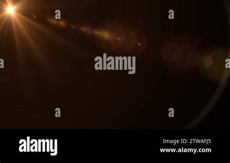 Rotating Flickering Lens Flare Effect On Black Background 4k Animation