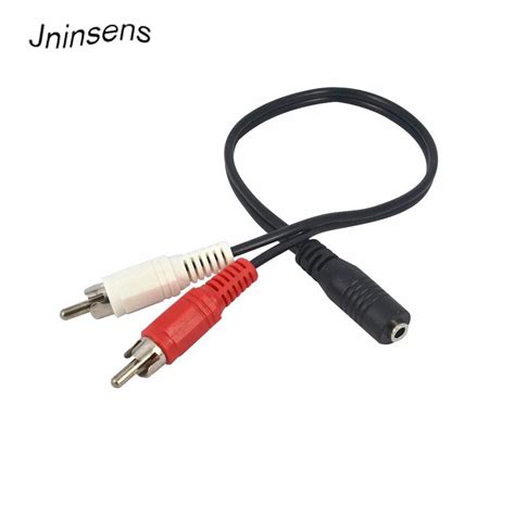 3 5mm Stereo Female Jack To 2 RCA Male Plug Adapter Headphone Y Audio Cable Female To Male Audio