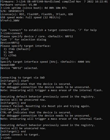 NRF52 DK Cannot Read Device Version Nordic Q A Nordic DevZone
