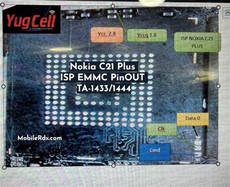 Nokia C21 Plus Isp Emmc Pinout Test Point