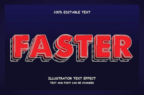 premium vector faster 3d editable text effect modern shadow dashed