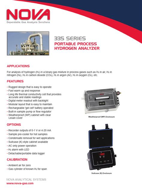 335 Portable H2 Analyzer Pdf Gases Argon