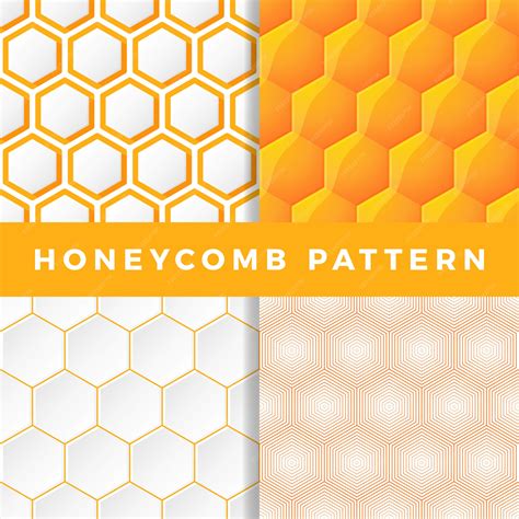 Conjunto De Patrón De Panal Vector Premium