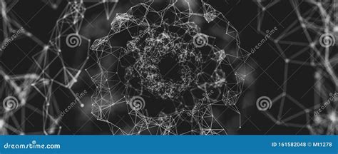 Digital Nodes And Connection Paths Stock Illustration Illustration Of