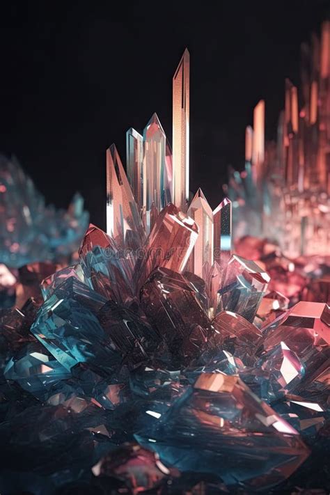 Shiny Iridescent Crystal Glass Prisms With Color Spectrum Rays Abstract