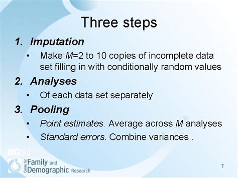 Introduction To Multiple Imputation Cfdr Workshop Series Spring
