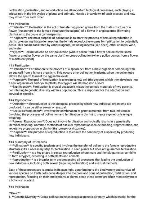 Solution Difference Between Fertilization Pollination Or Reproduction