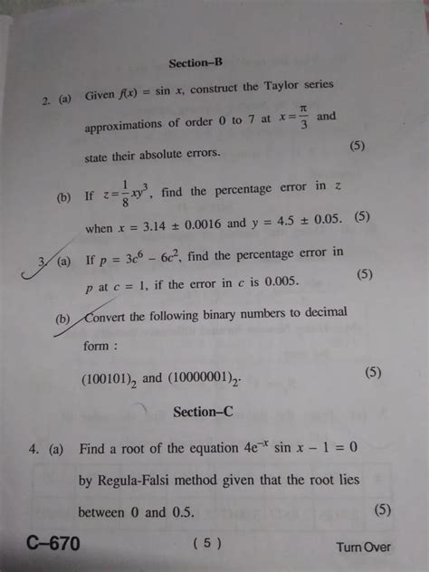 Bca Numerical Methods Question Paper Hpu
