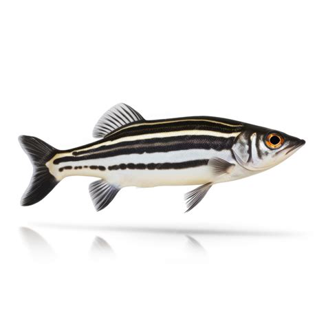 Premium Ai Image Zebra Danio Isolated On White Background Generative Ai