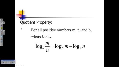 Quotient Property Of Logarithms